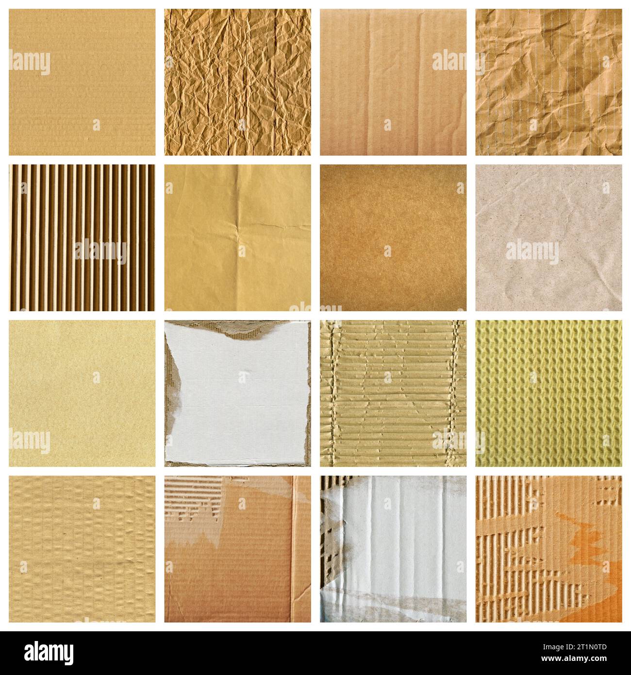 Brown and beige corrugated cardboard pieces, cardboard collage ...