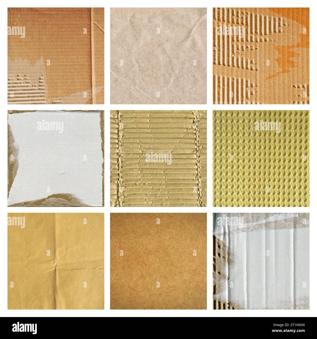 Brown and beige corrugated cardboard pieces, cardboard collage ...