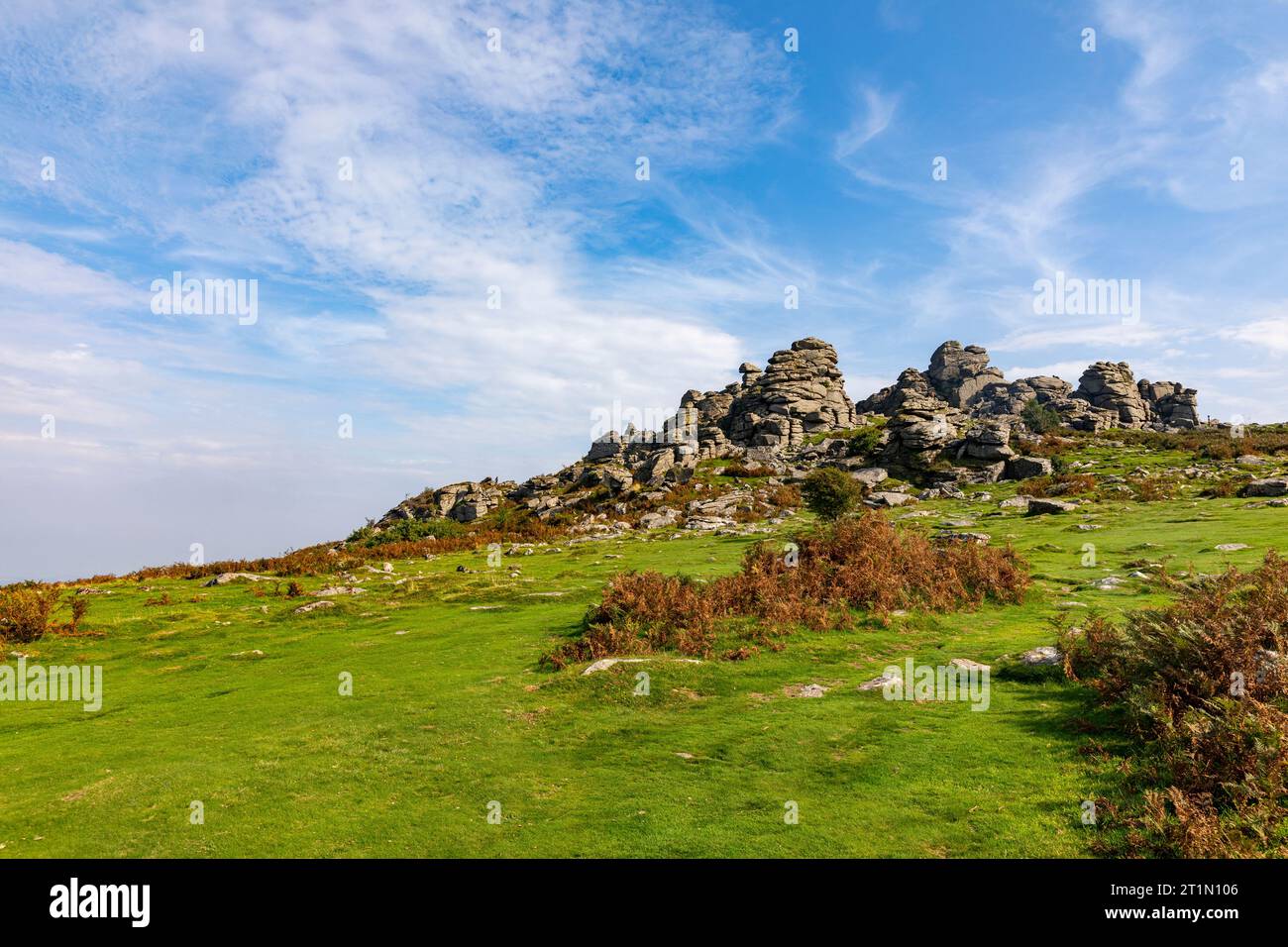 Hound Tor Dartmoor National Park in Devon, rock granite formation ...