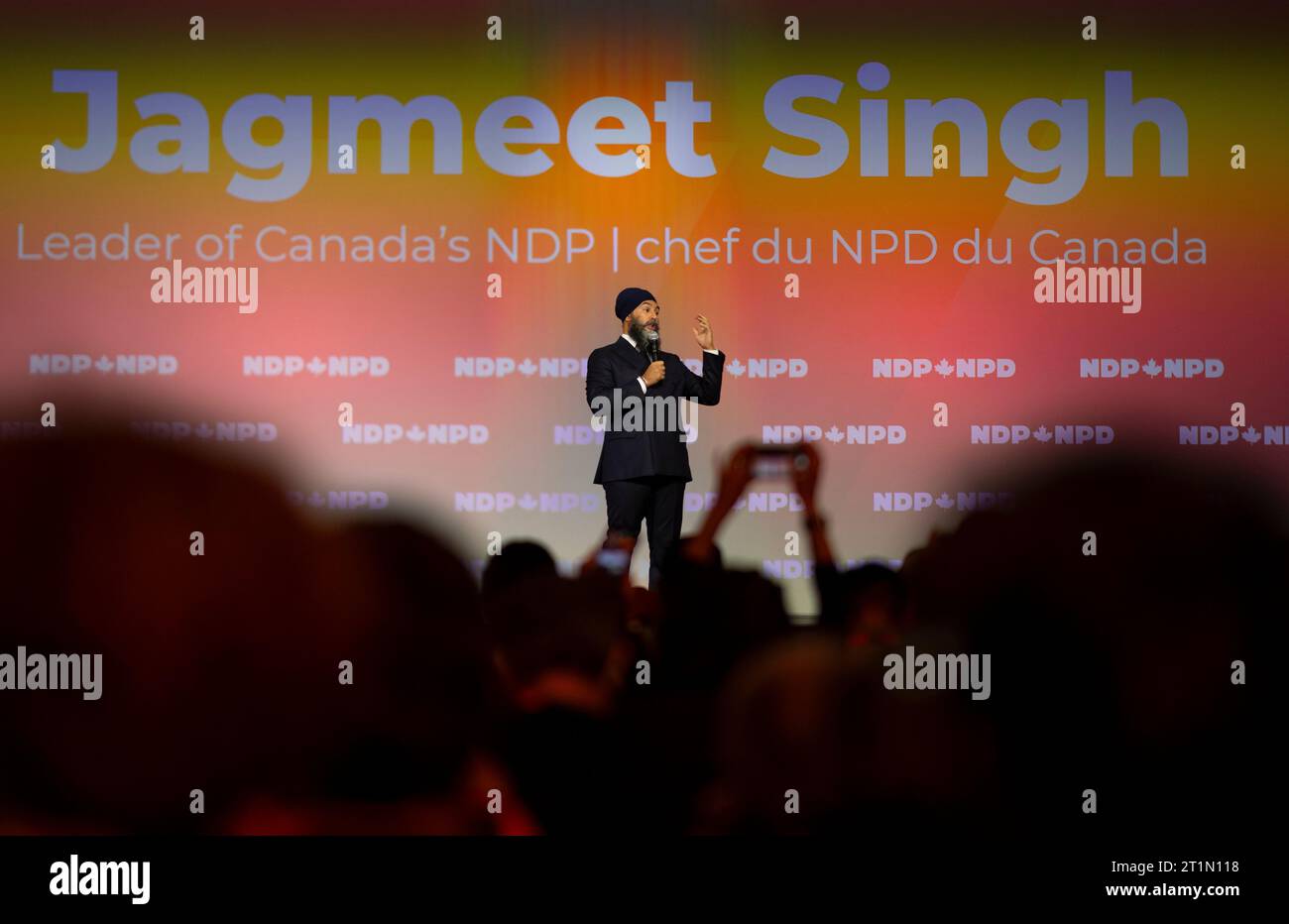 Hamilton, Canada. 14th Oct, 2023. NDP Leader Jagmeet Singh during his ...