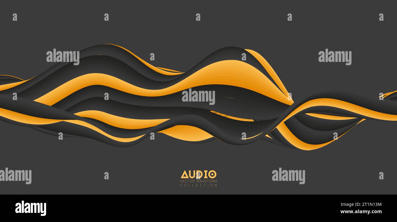 Sound wave visualiztion. 3D solid waveform. Voice sample pattern Stock ...