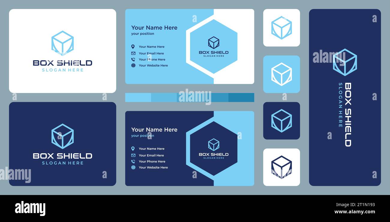 Logistics Box logo designs template with shield design graphic vector ...
