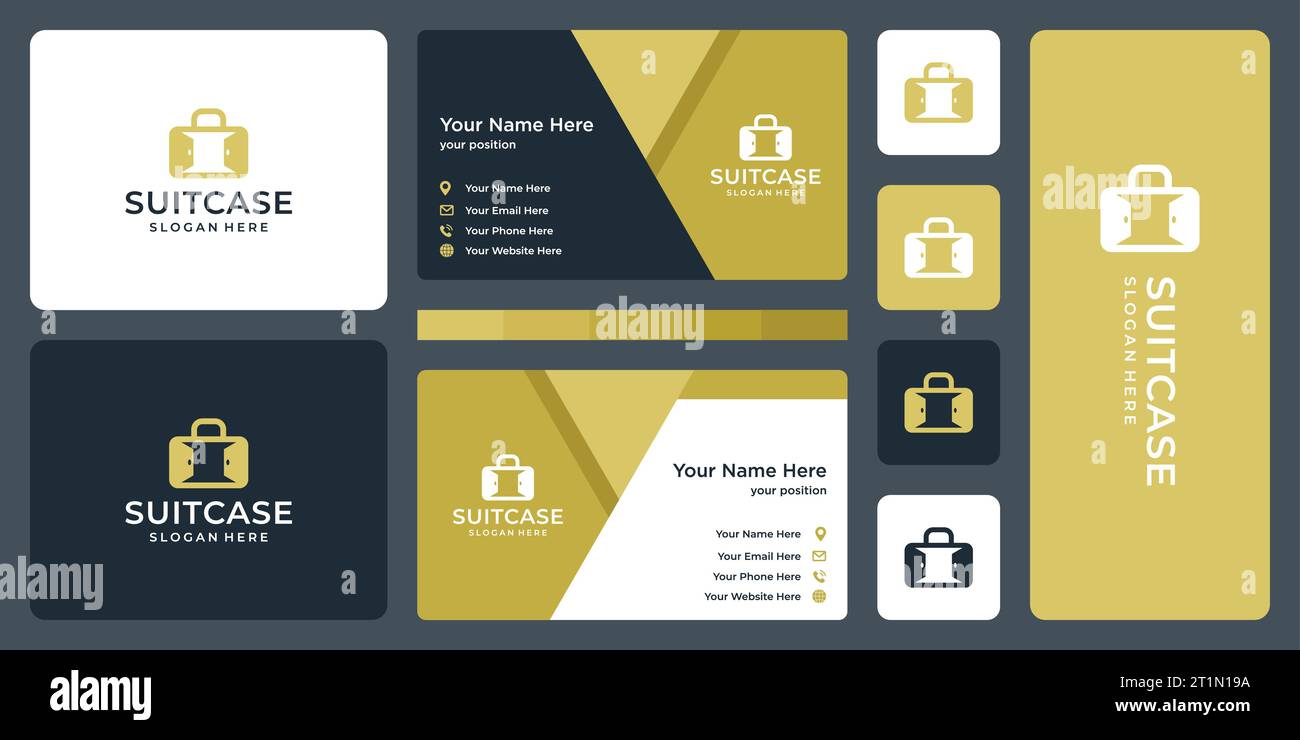 Suitcase logo design template with door design graphic vector ...