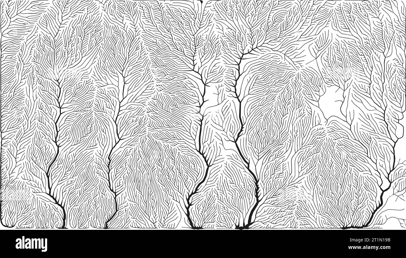 Growth pattern. Generative branching structure. Organic net of vessels texture Stock Vector ...