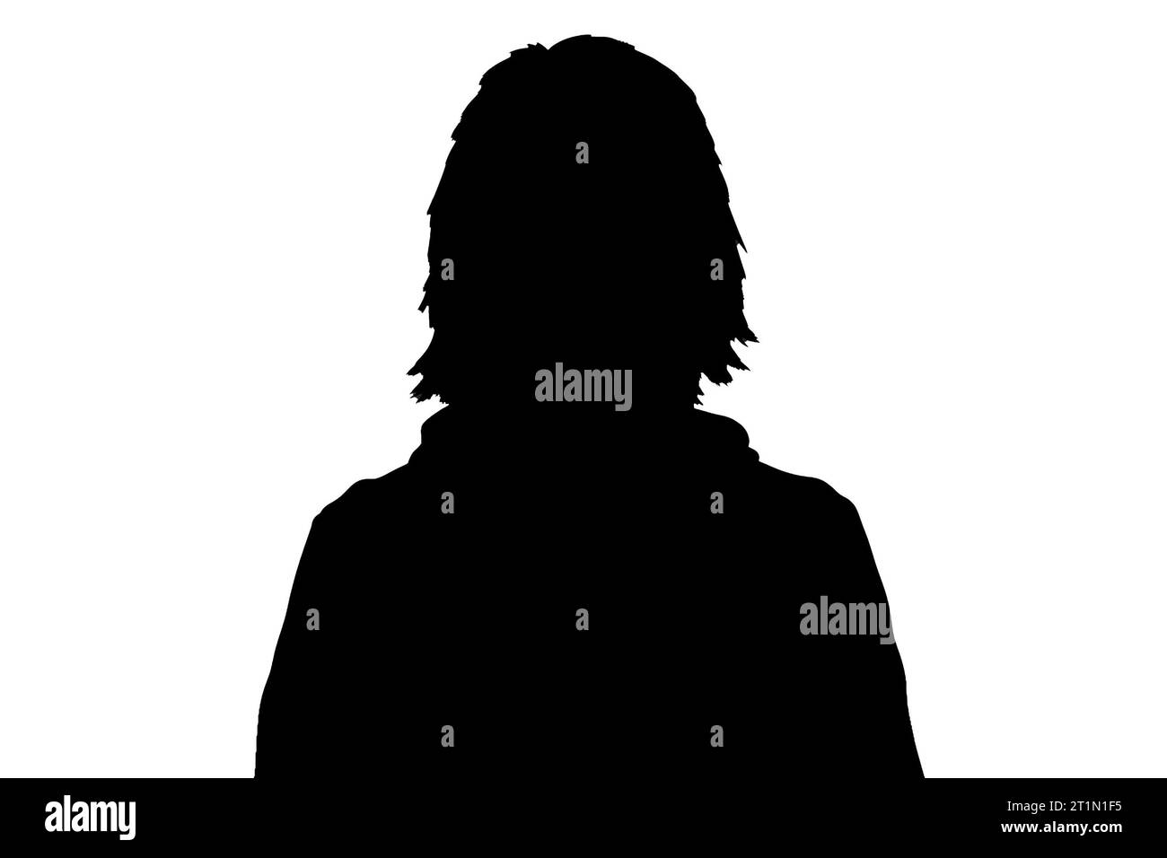 Black silhouette of an unknown person on a white background Stock Photo ...