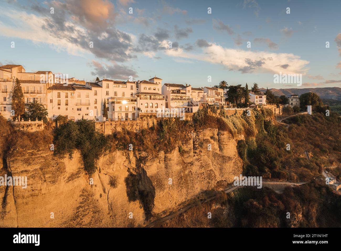 Landscapes of the Puente Nuevo and cliffs in Ronda, Spain Stock Photo ...