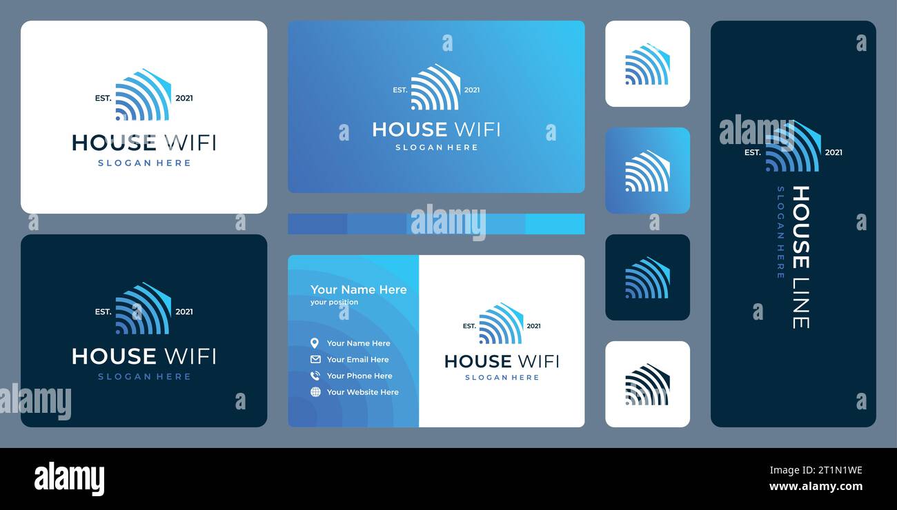 Modern house building logo design template with line art style and ...