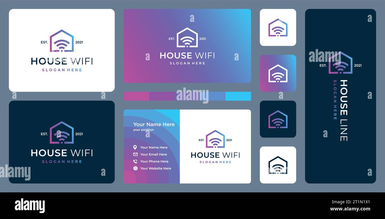 Modern house building logo design template with line art style and ...