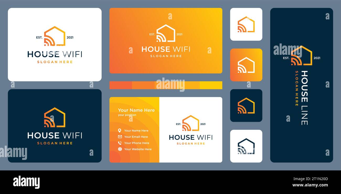 Modern house building logo design template with line art style and ...