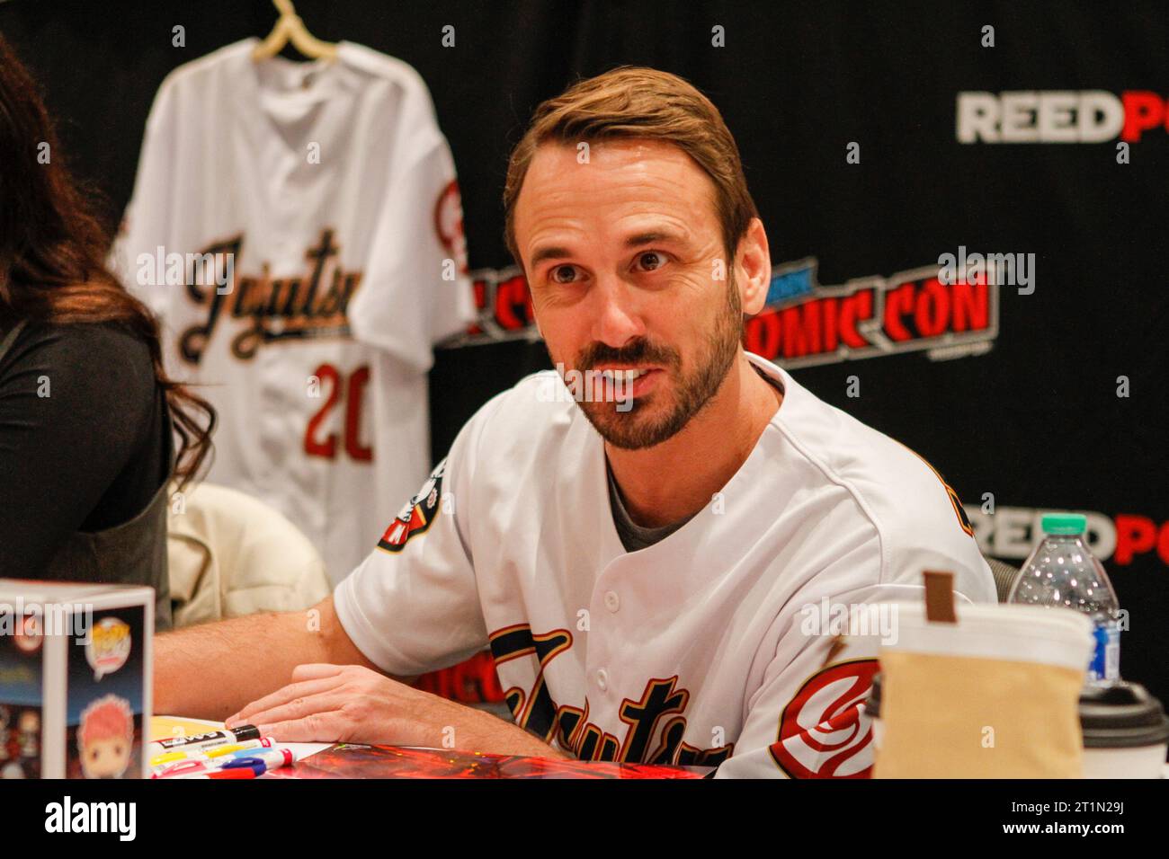 New York, United States. 14th Oct, 2023. Actor Adam Macarthur signs ...