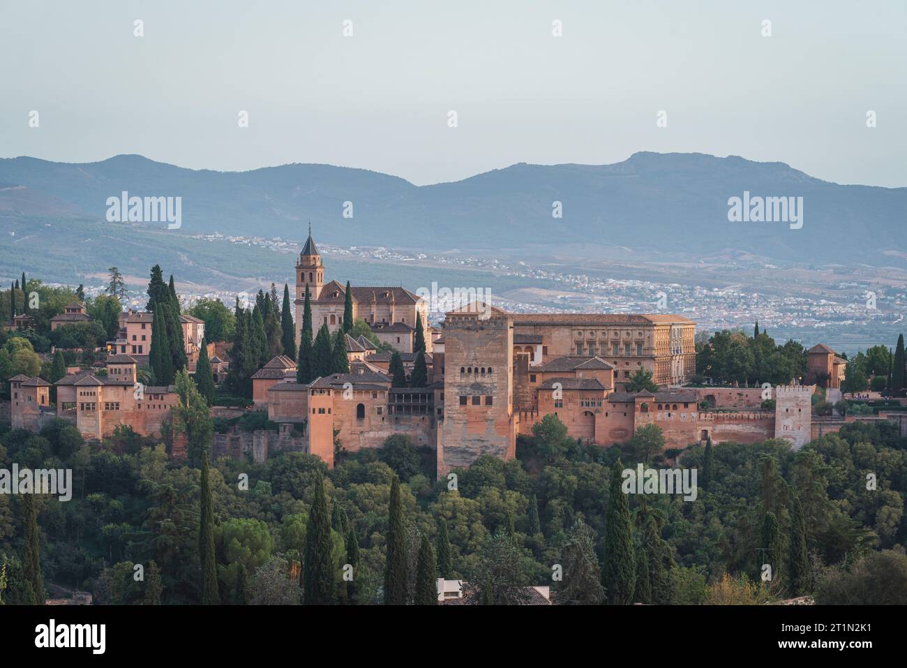 Panoramic view alhambra dusk granada spain fortress hi-res stock ...