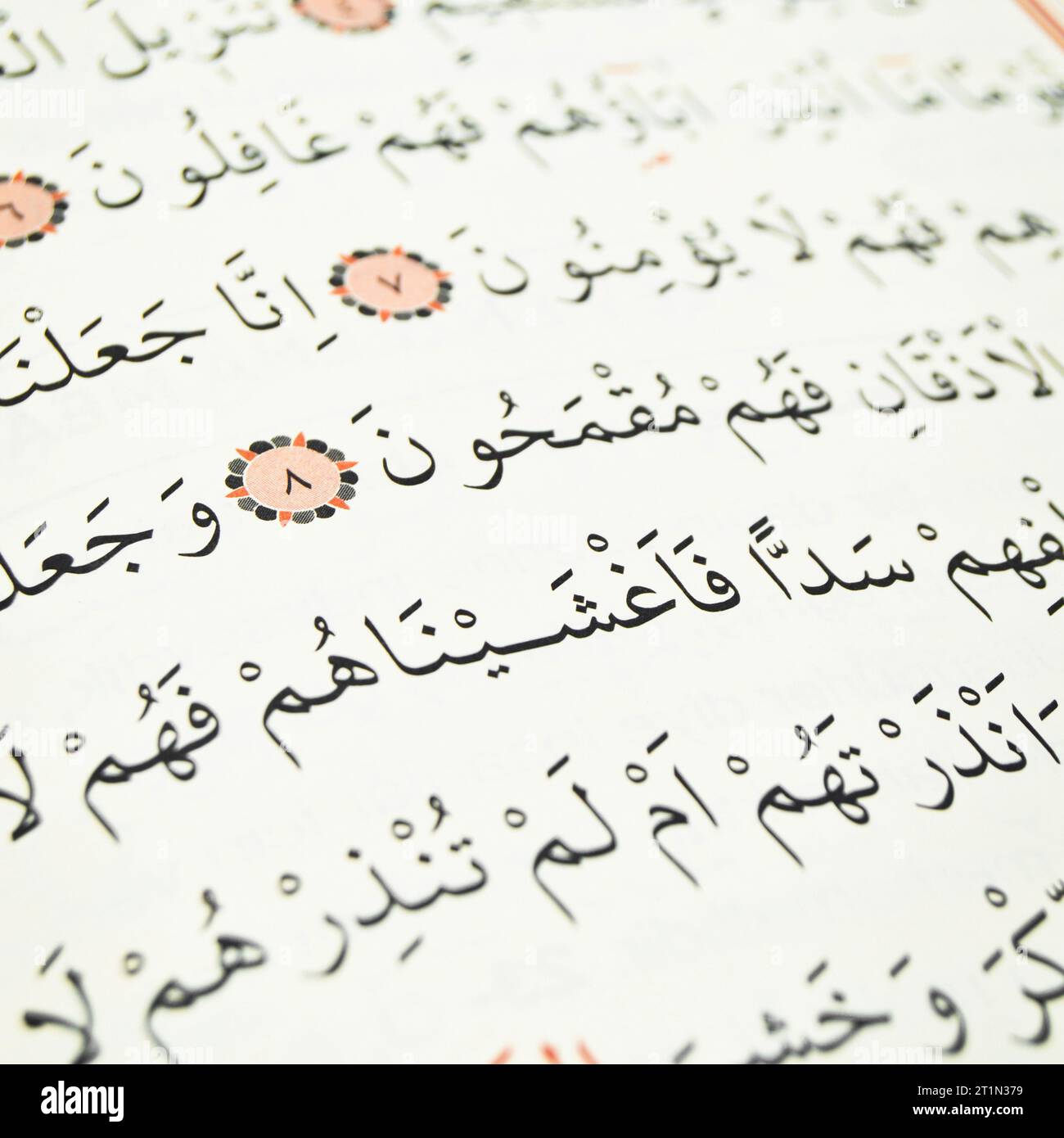 Pages and verses from the holy book of islam religion quran, kuran and ...