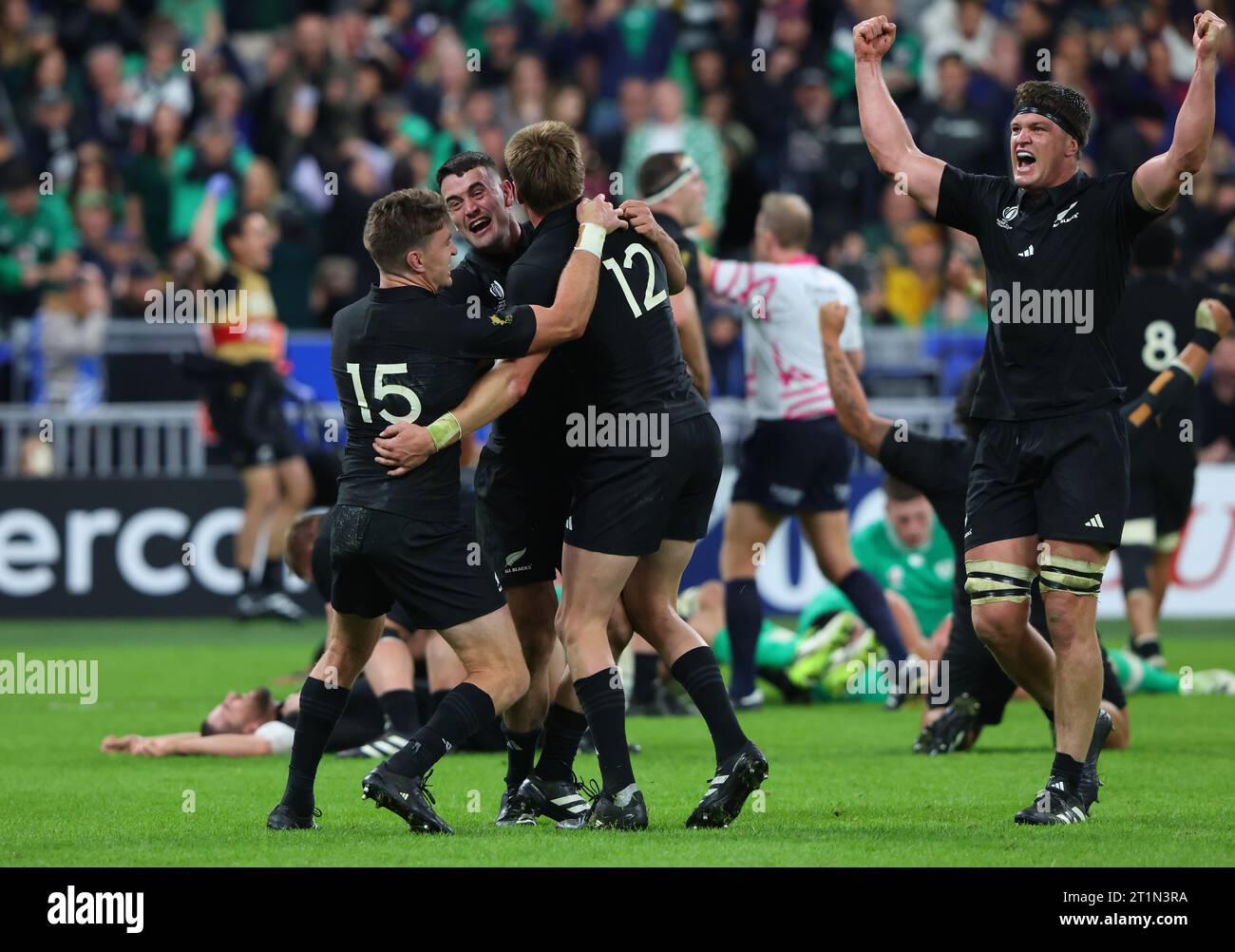 Paris, France. 14th Oct, 2023. (L-R) Beauden Barrett, Will Jordan ...