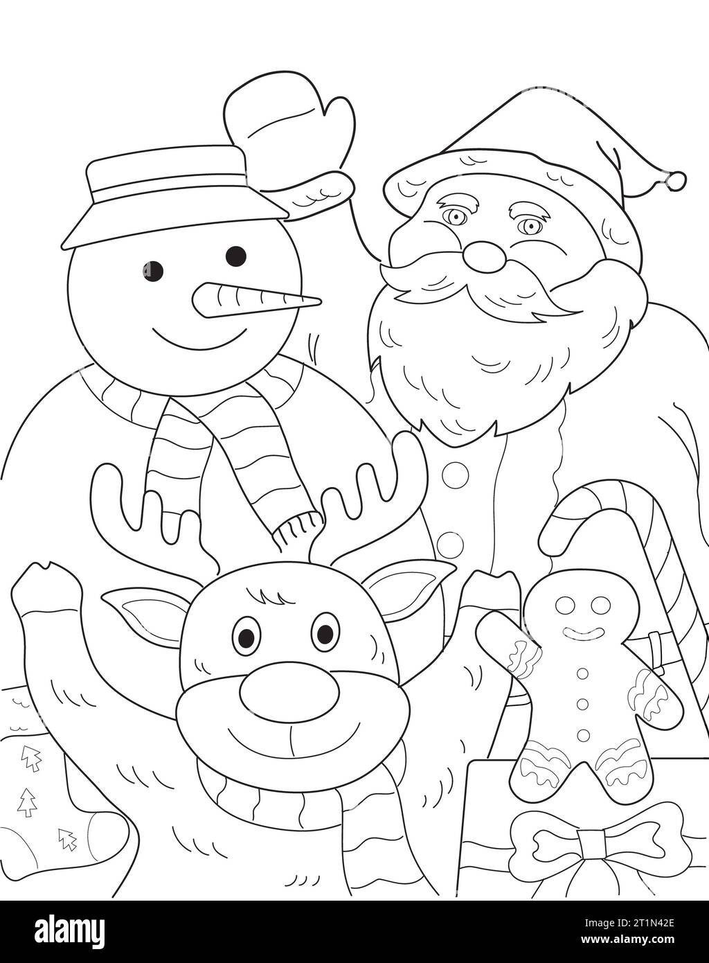 Christmas drawing black and white hi-res stock photography and images ...