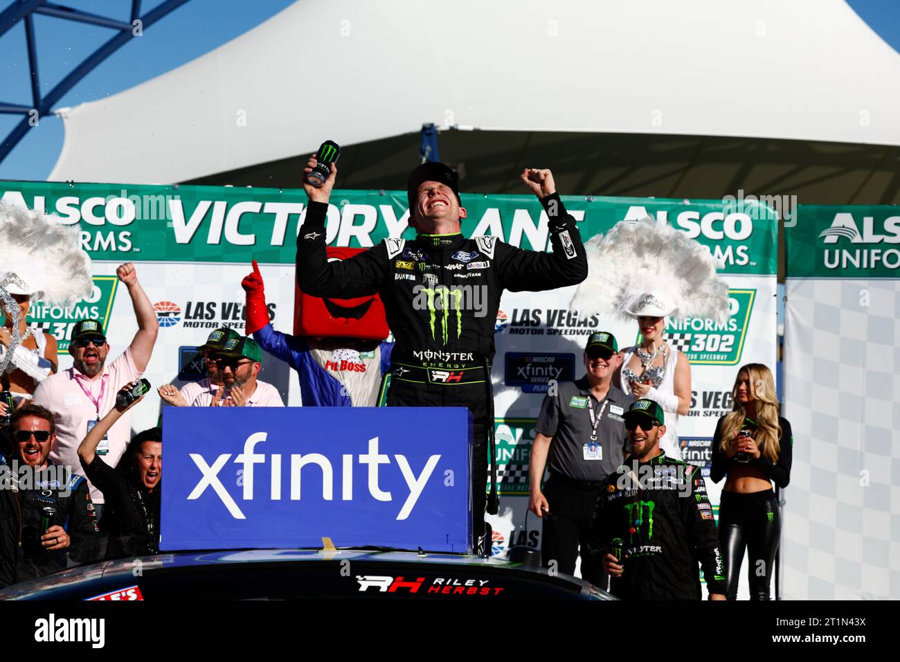LAS VEGAS, NV - OCTOBER 14: Riley Herbst (#98 Stewart Haas Racing ...