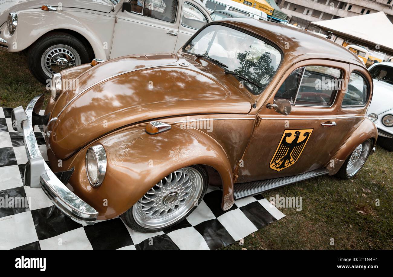 A classic Volkswagem Fusca Beetle 1974 on display at a vintage car fair ...