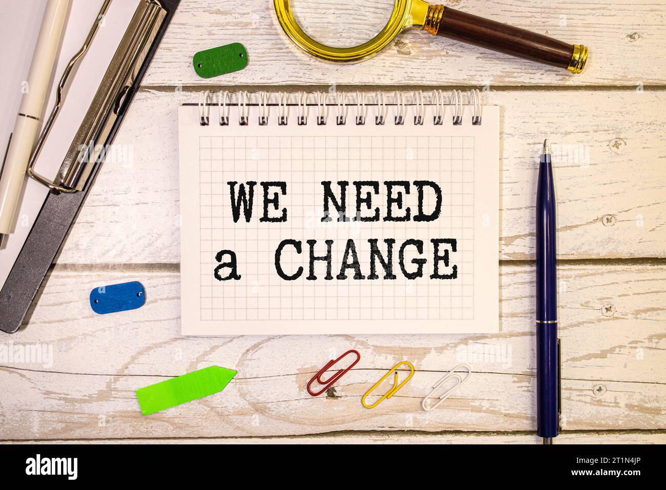 Wooden blocks with words 'Why We Need Change Stock Photo - Alamy