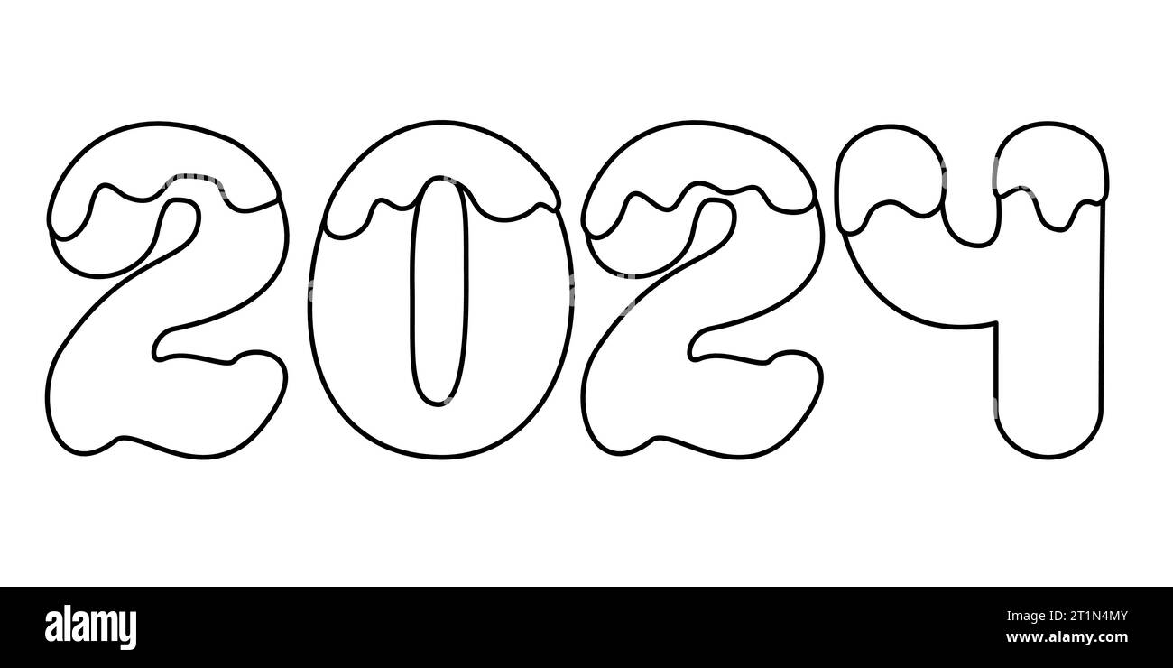 2024 A Happy New Year concept, numbers made from gingerbread cookies ...