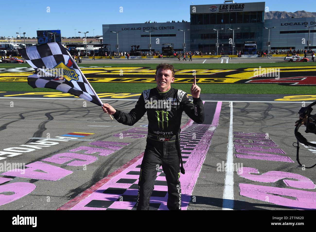 LAS VEGAS, NV - OCTOBER 14: Riley Herbst (#98 Stewart Haas Racing ...