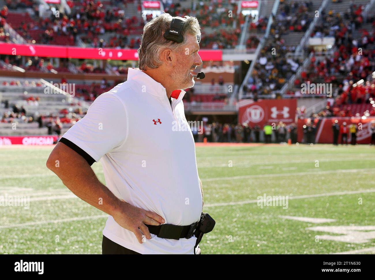 Utah head coach Kyle Whittingham watches an NCAA college football game ...