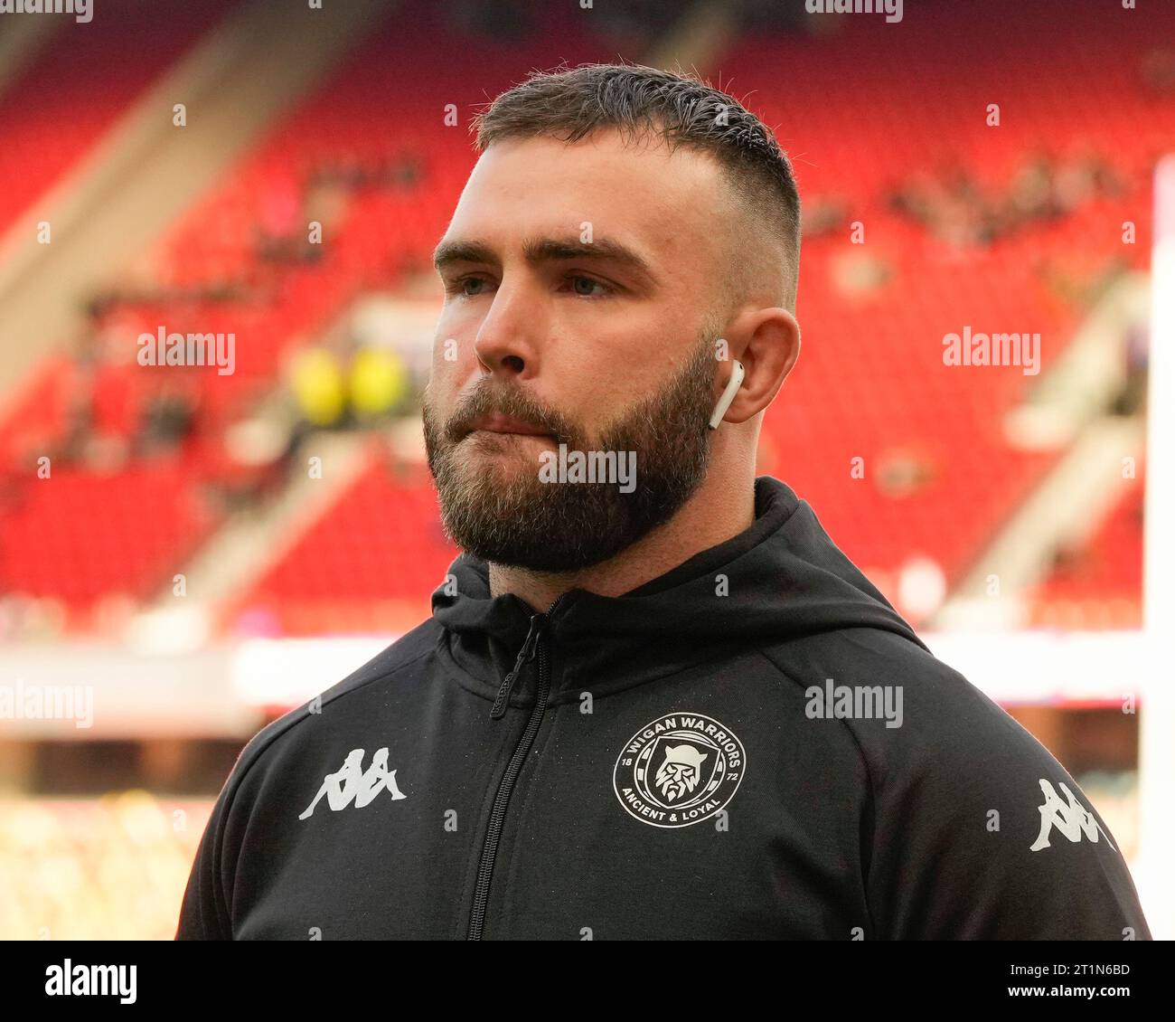 Kaide Ellis #15 of Wigan Warriors before the Betfred Super League Grand ...