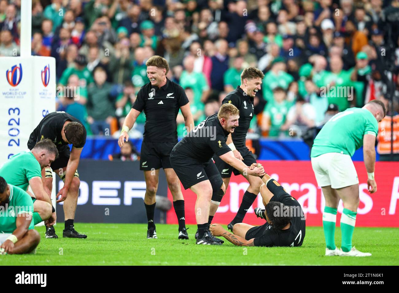 Fletcher Newell and Tamaiti Williams of New Zealand during the Rugby ...