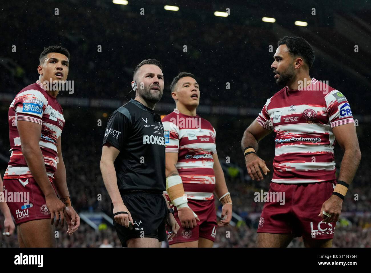 Referee Liam Moore studies the Video screen during the Betfred Super ...