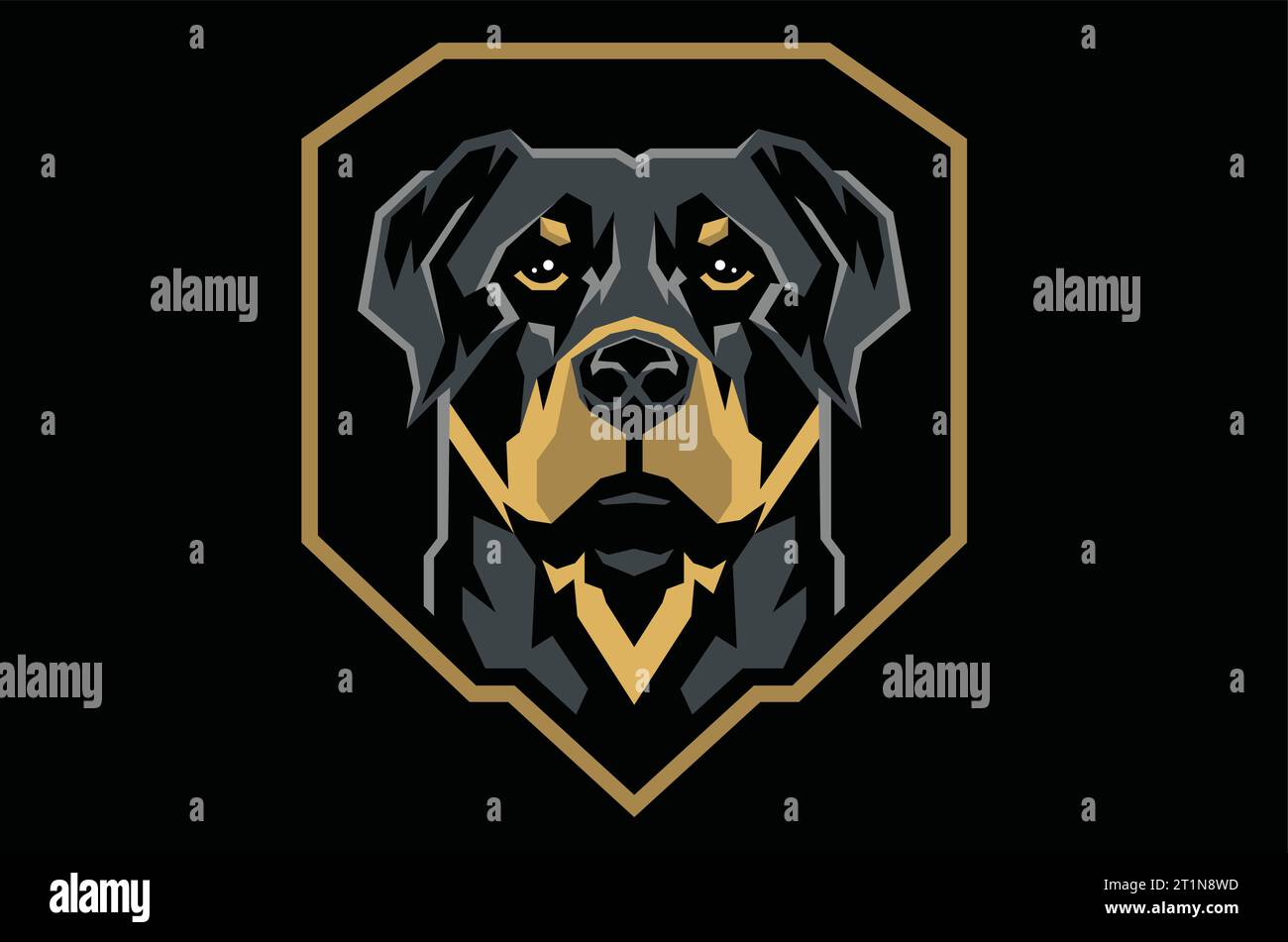 Black brown rottweiler dog Stock Vector Images - Alamy