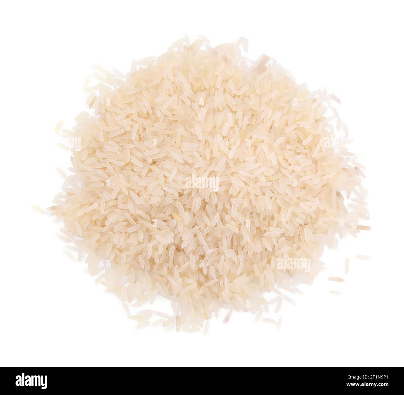 Pile of raw rice isolated on white, top view Stock Photo - Alamy
