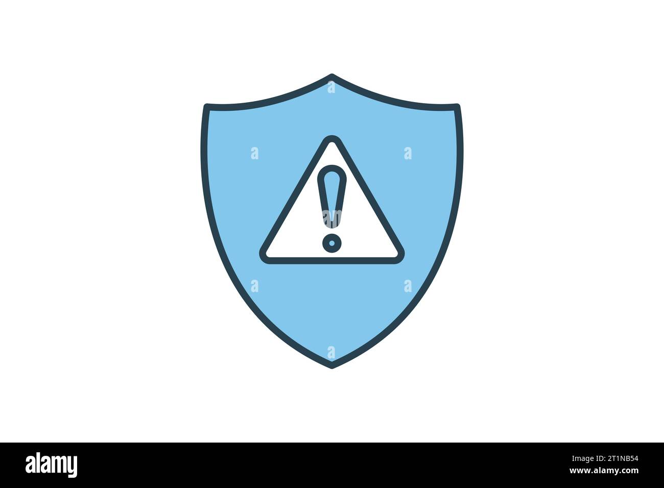 Security alert icon. Shield with exclamation mark. icon related to Warning, notification ...