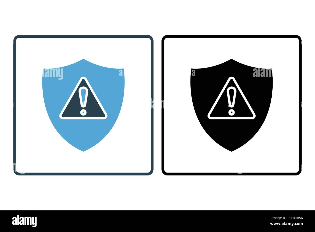 Security alert icon. Shield with exclamation mark. icon related to Warning, notification ...