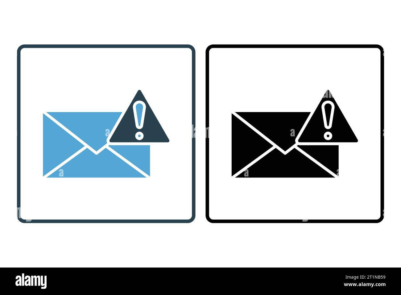 Warning letter icon. envelope with exclamation mark. icon related to Warning, notification ...