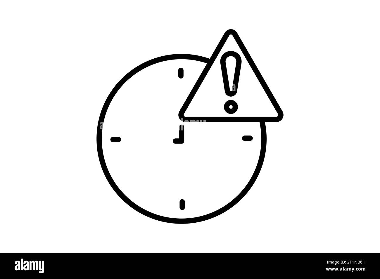 Warning icon. clock with exclamation mark. icon related to warning, notification. suitable for ...