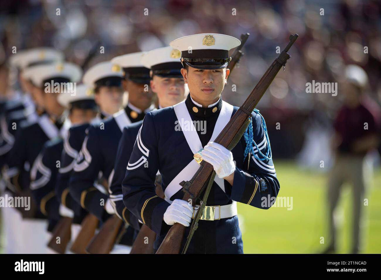 October 14, 2023: Virginia tech Corps of Cadets march on the field ...