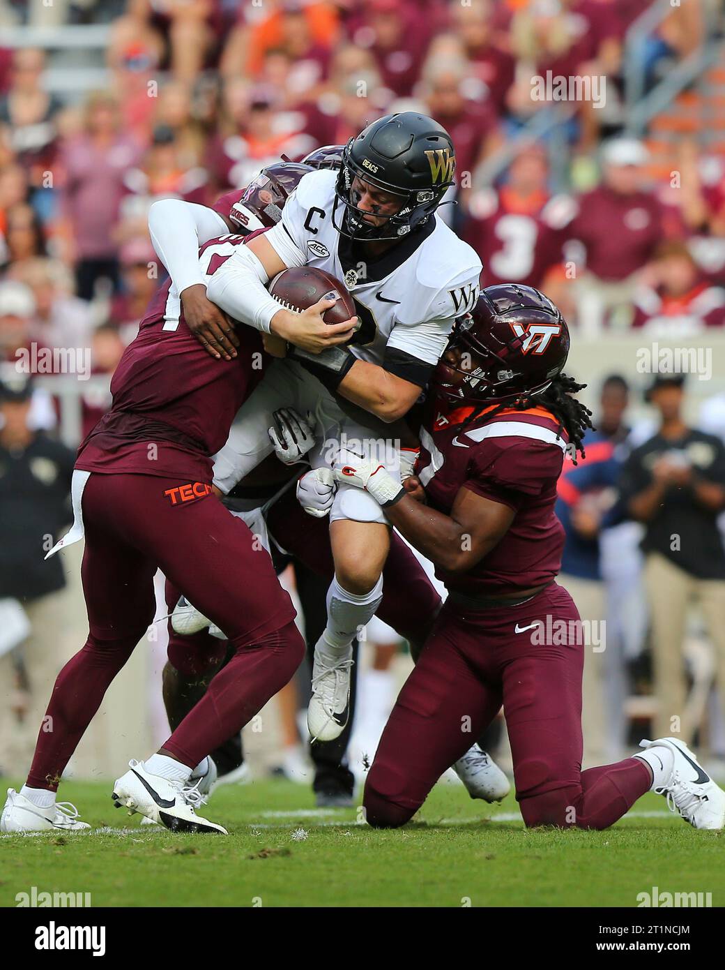 BLACKSBURG, VA - OCTOBER 14: Virginia Tech Hokies Safety Jaylen Jones ...