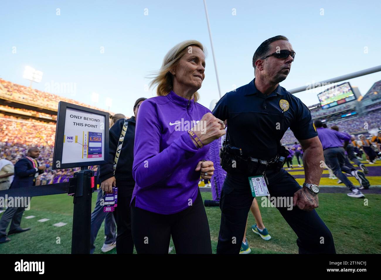 LSU national champion women's basketball head coach Kim Mulkey runs on ...