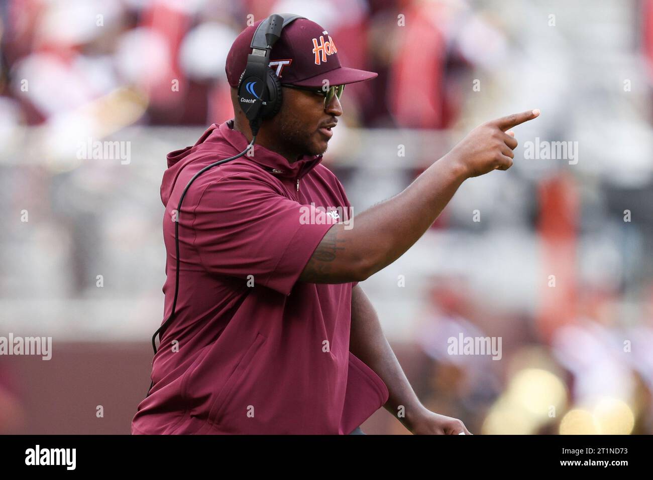 October 14, 2023: Virginia Tech Hokies defensive coordinator Chris ...