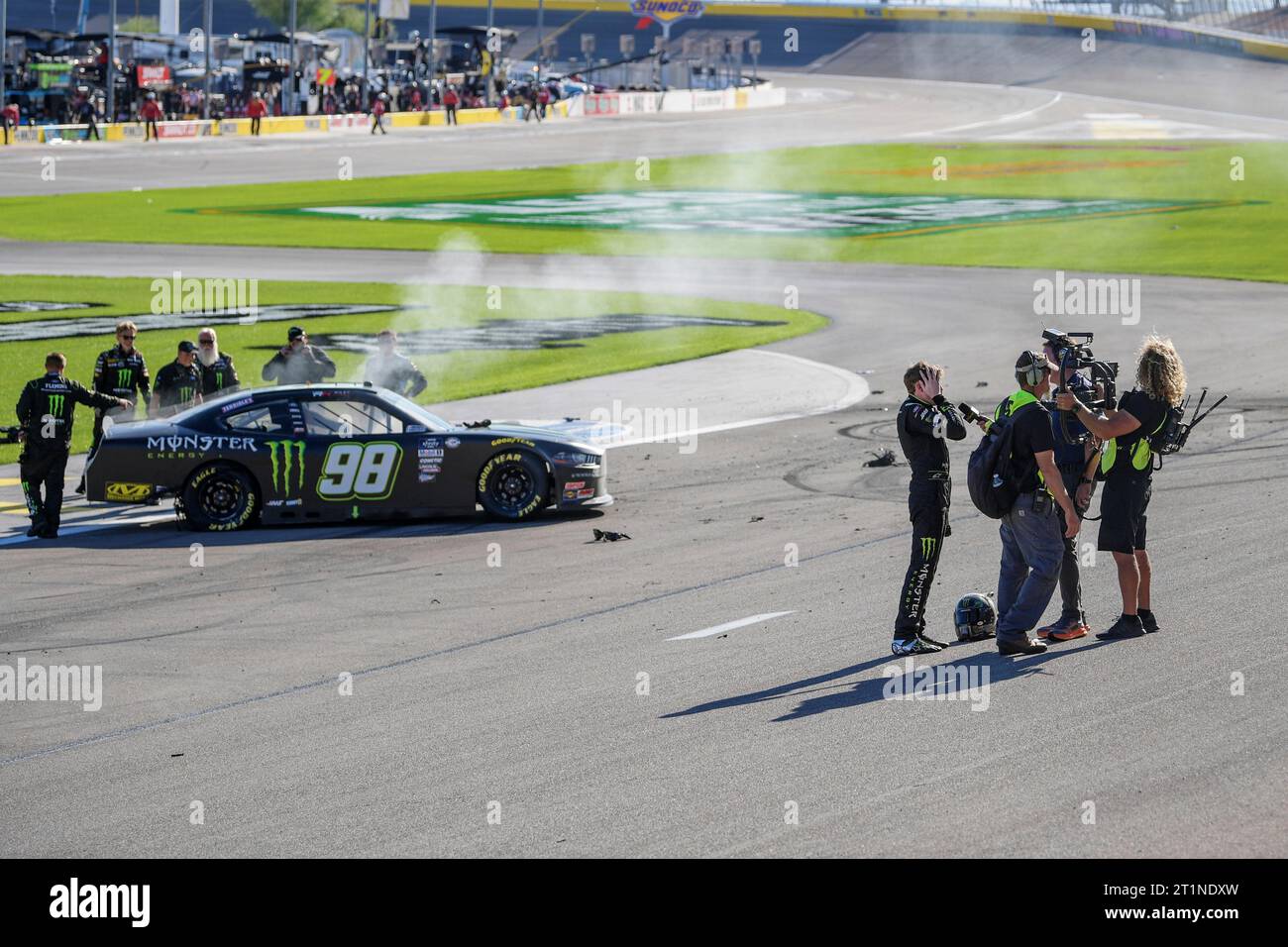 LAS VEGAS, NV - OCTOBER 14: Riley Herbst (#98 Stewart Haas Racing ...