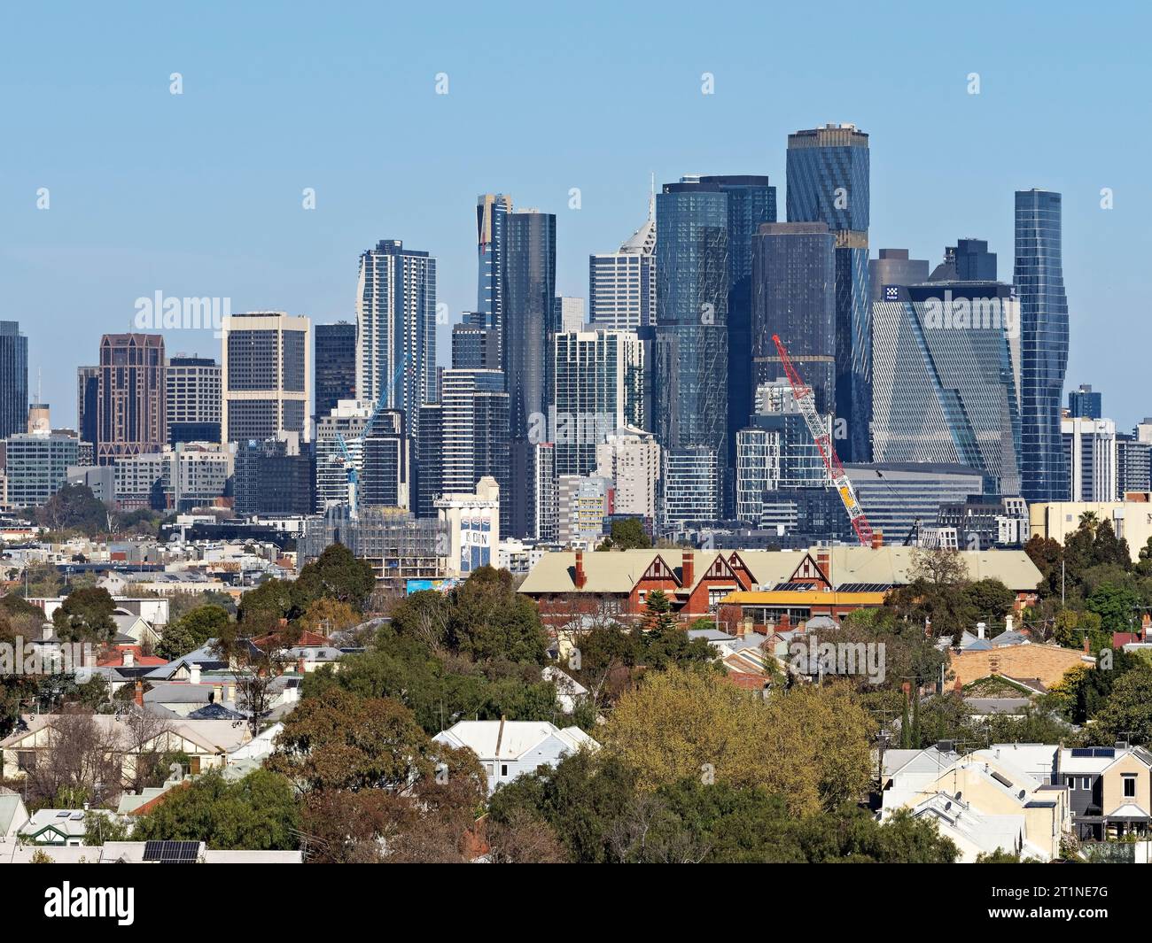 Melbourne Australia / The Melbourne City Skyline heats up in the early ...