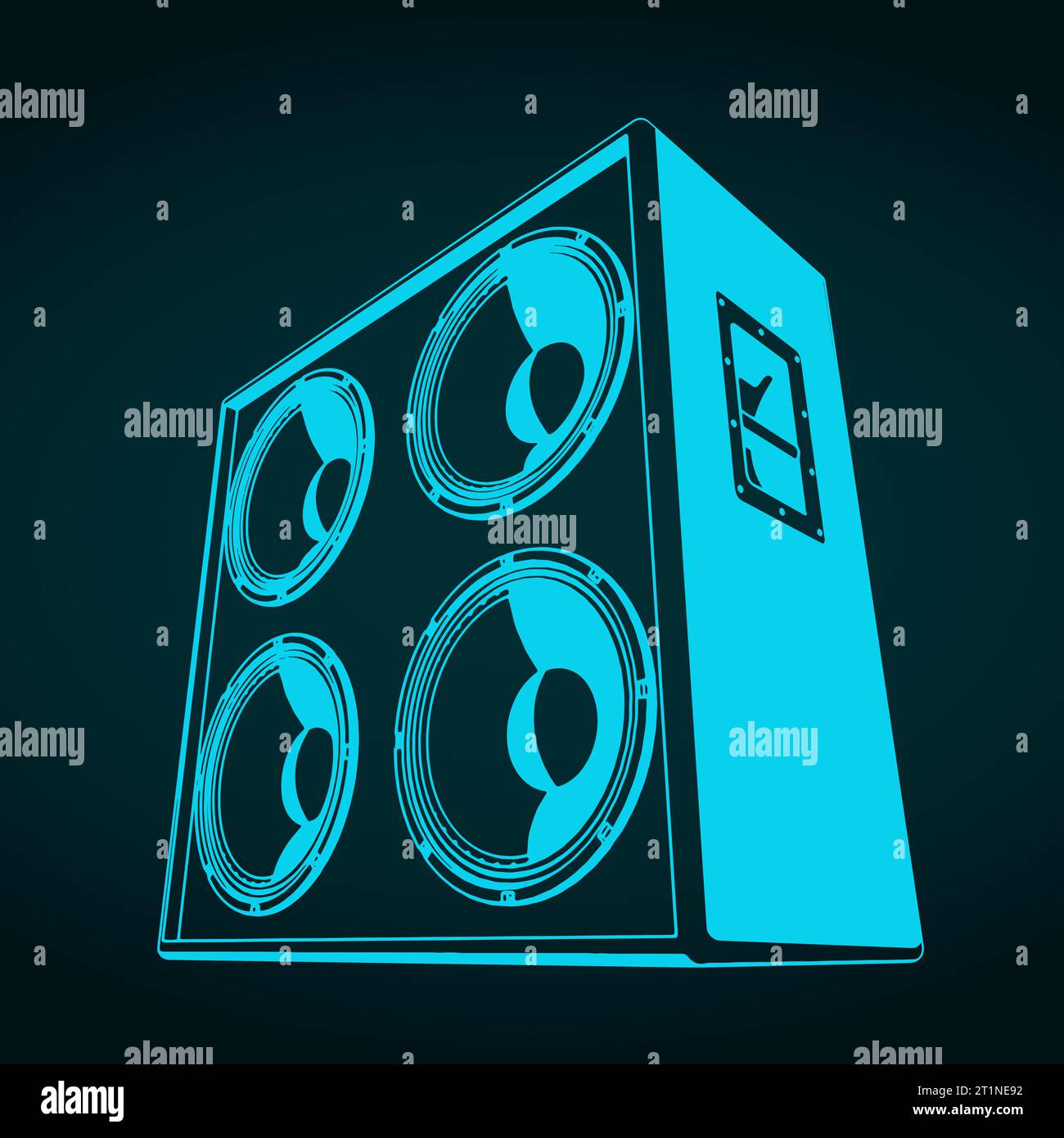 Stylized vector illustration of bass speaker cabinet Stock Vector Image ...