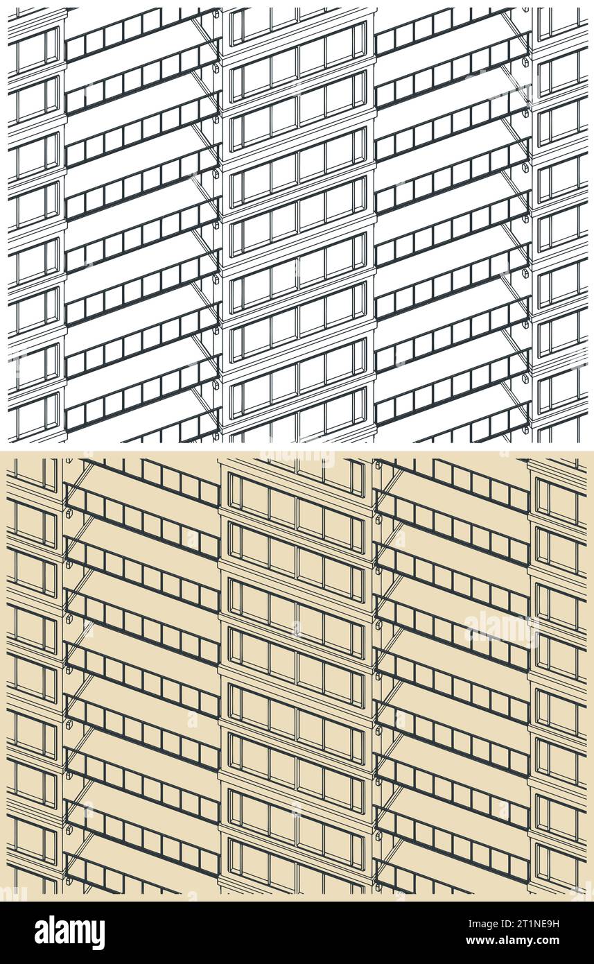 Balconies modern apartment building Stock Vector Images - Alamy