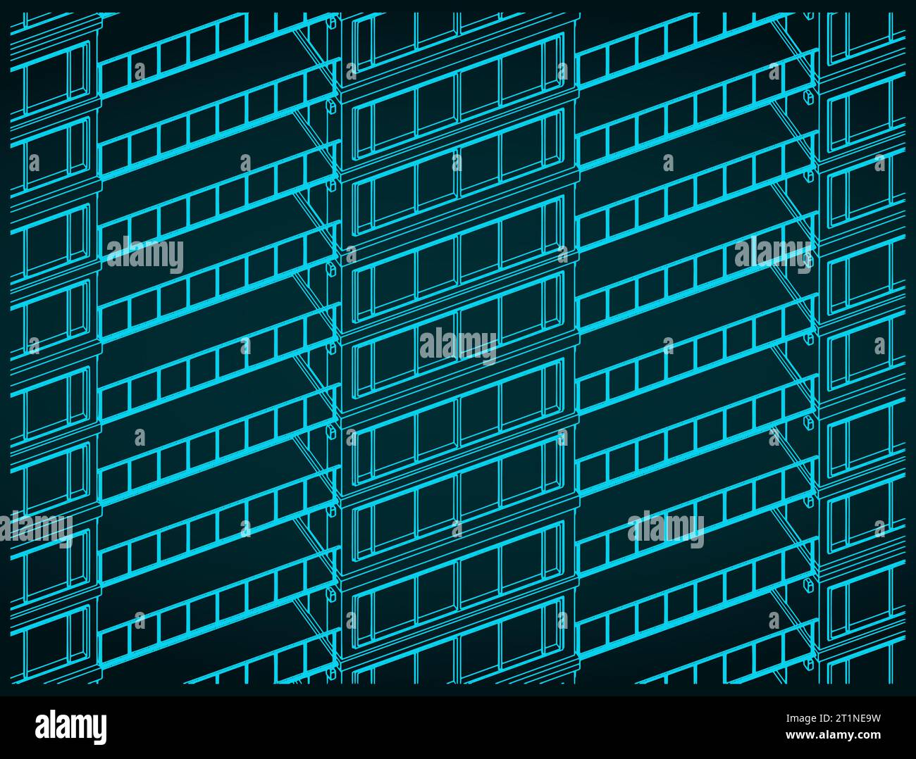 Stylized vector illustration of facade of an apartment building close up Stock Vector Image ...