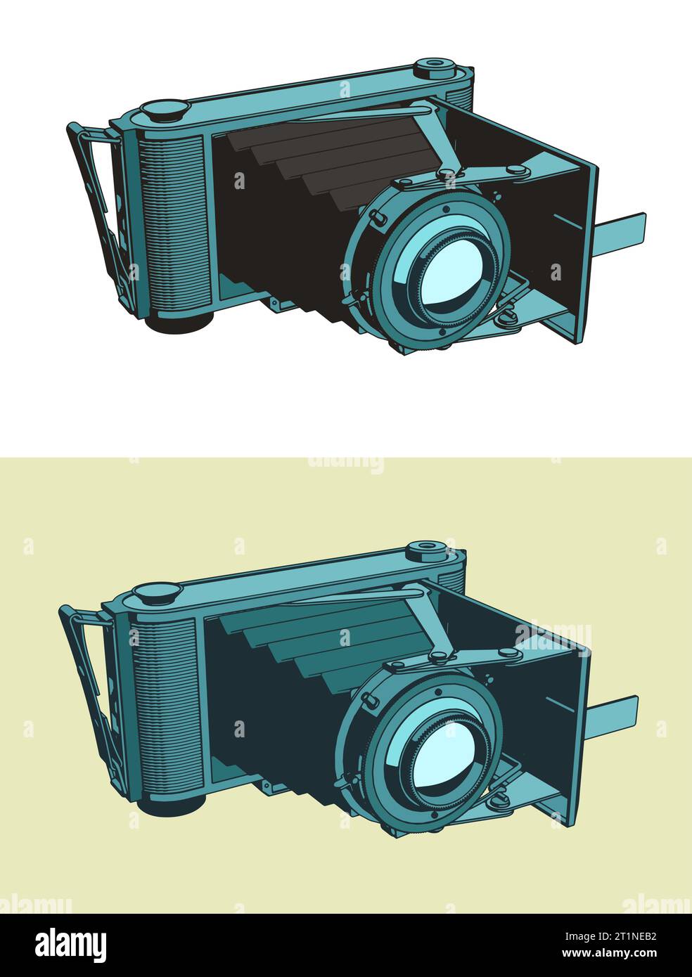 Stylized vector illustrations of a retro camera Stock Vector Image ...