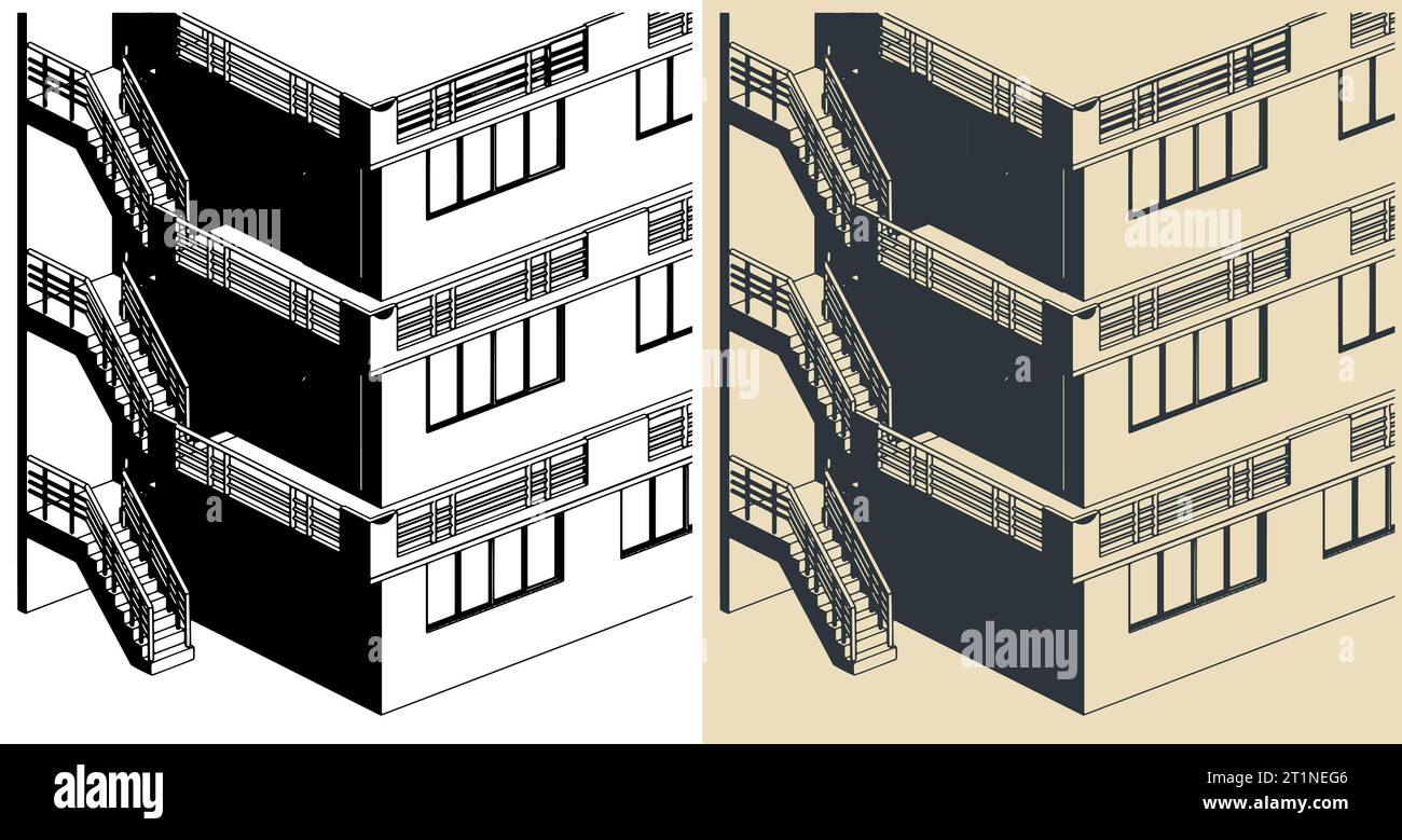 Balconies stairs Stock Vector Images - Alamy