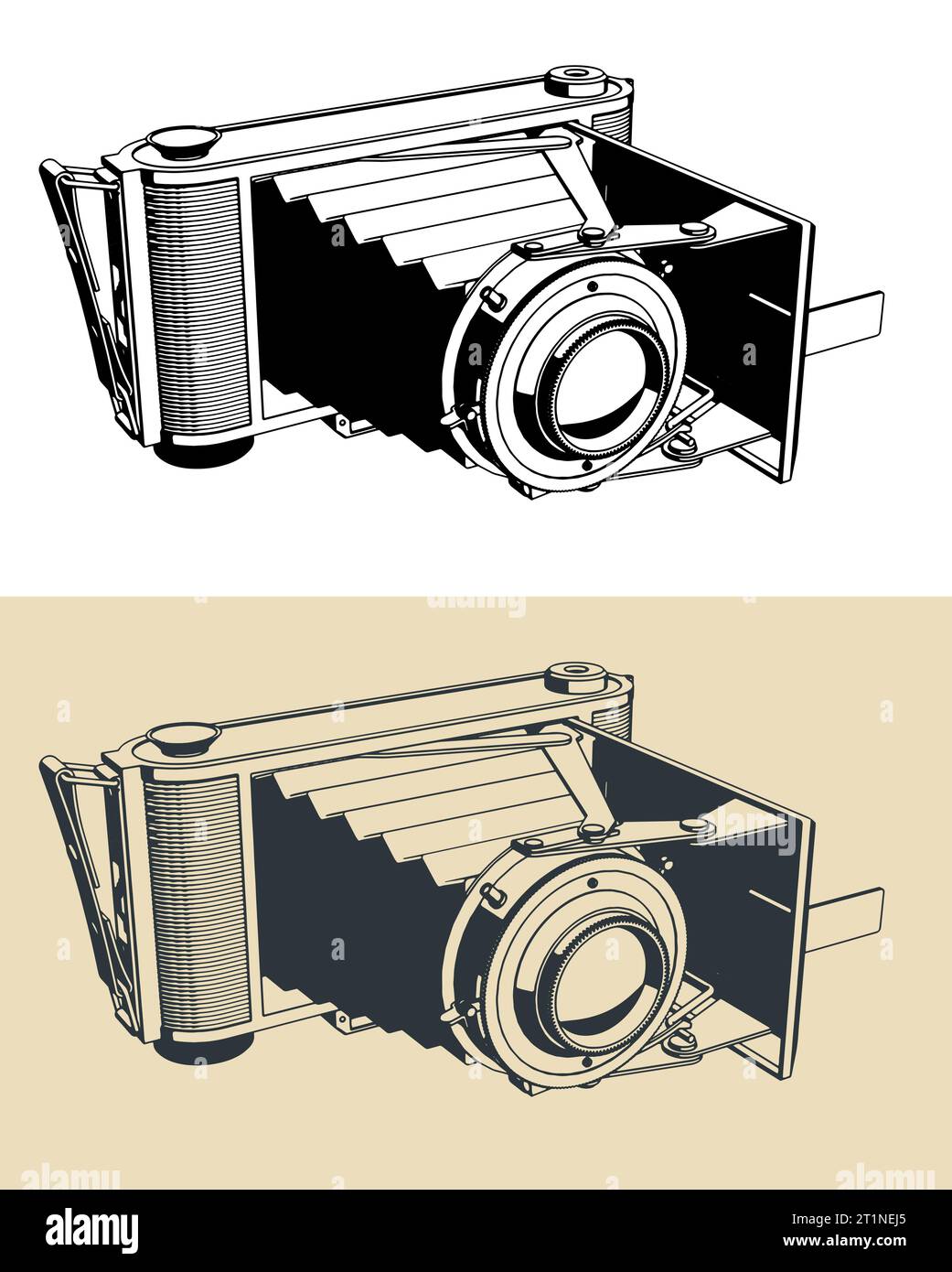 Stylized vector illustrations of a retro camera Stock Vector Image ...