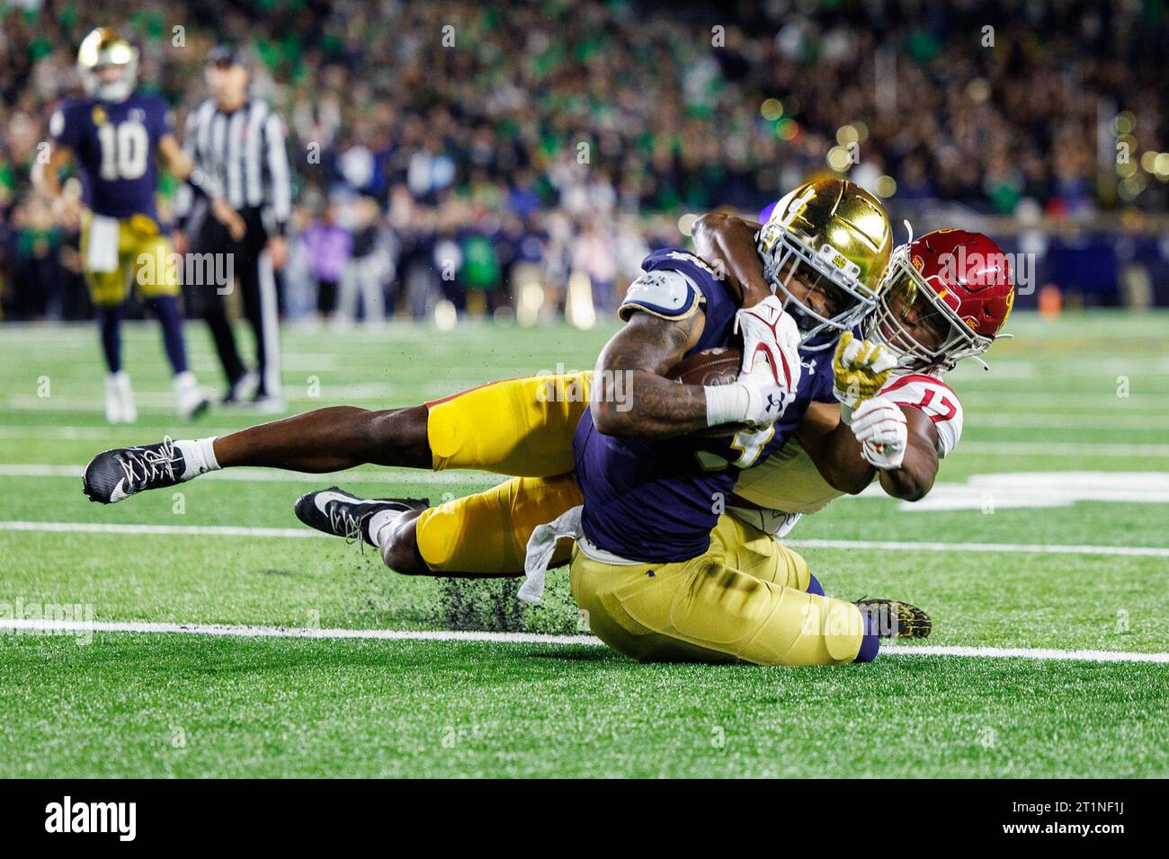 USA. 14th Oct, 2023. October 14, 2023: Notre Dame running back Gi'Bran ...