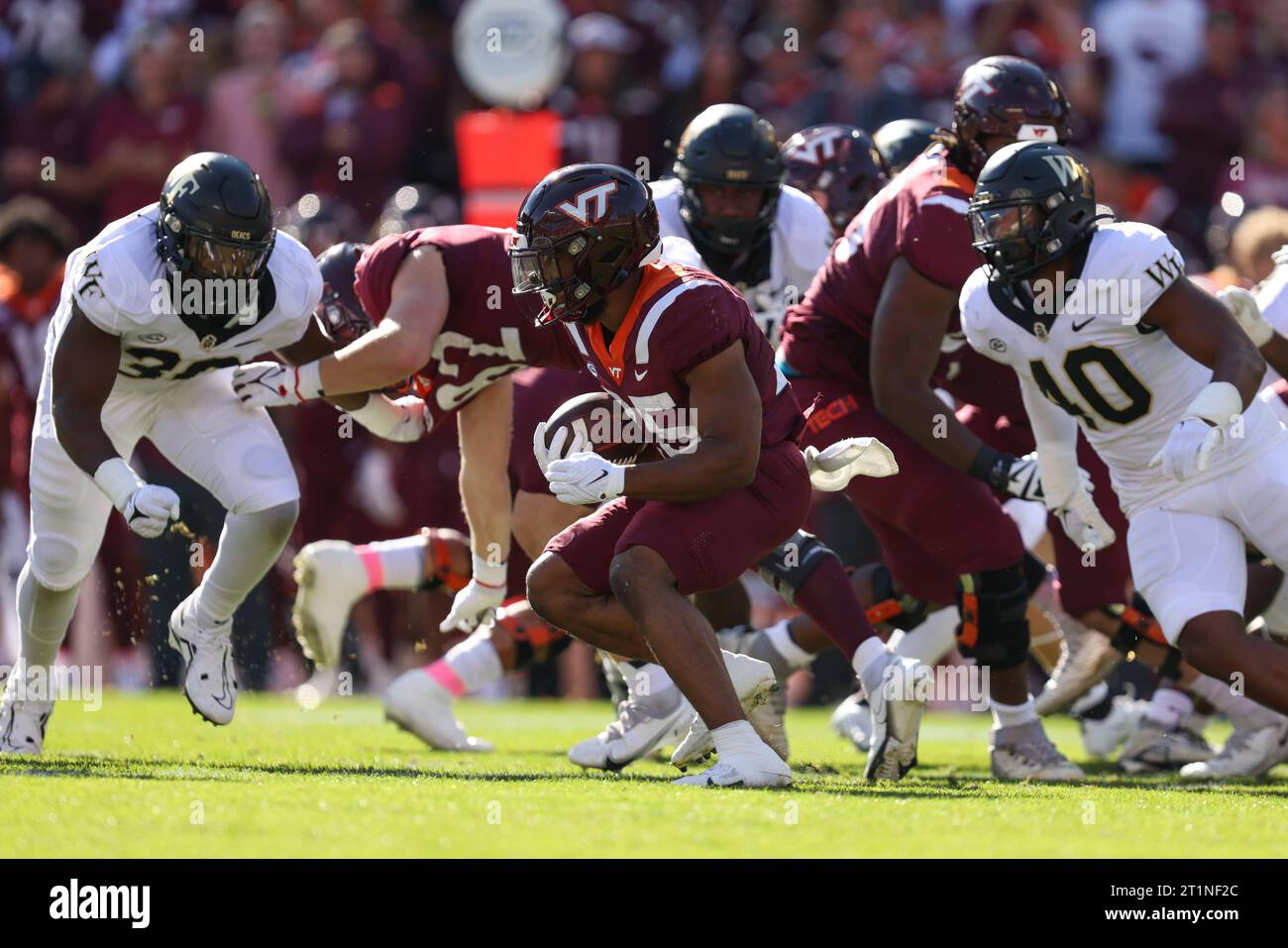 Blacksburg, USA. 14th Oct, 2023. October 14, 2023: Virginia Tech Hokies ...