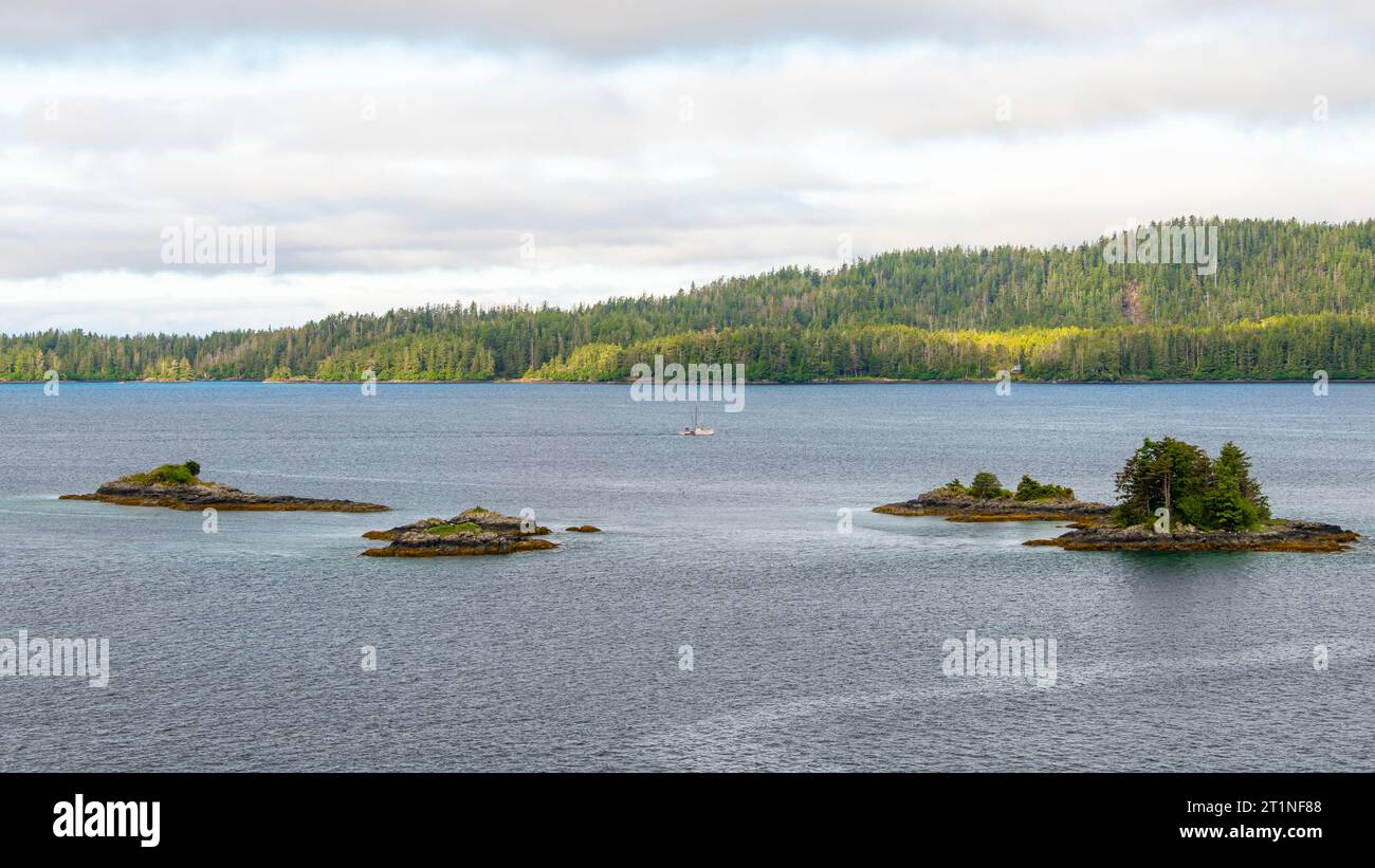 Beautiful Alaska coast landscape, near Sea Port of Atika, ALASKA taken ...