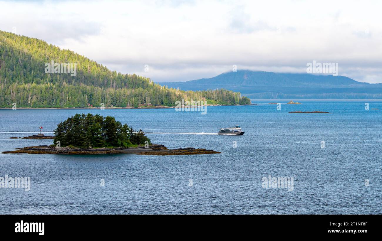 Beautiful Alaska coast landscape, near Sea Port of Atika, ALASKA taken ...