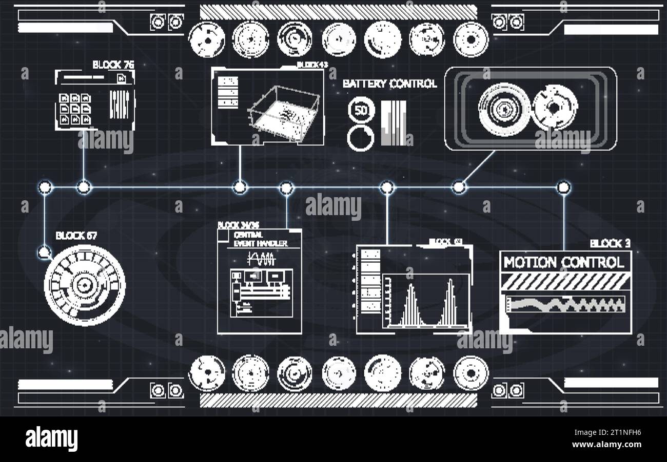 Digital Radar Screen.Radar HUD Display.High-Tech Radar Graphics Stock ...